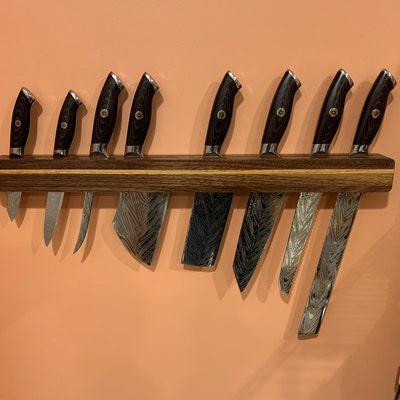 Walnut Floating Knife Rack Hardwood Knife Holder - Etsy