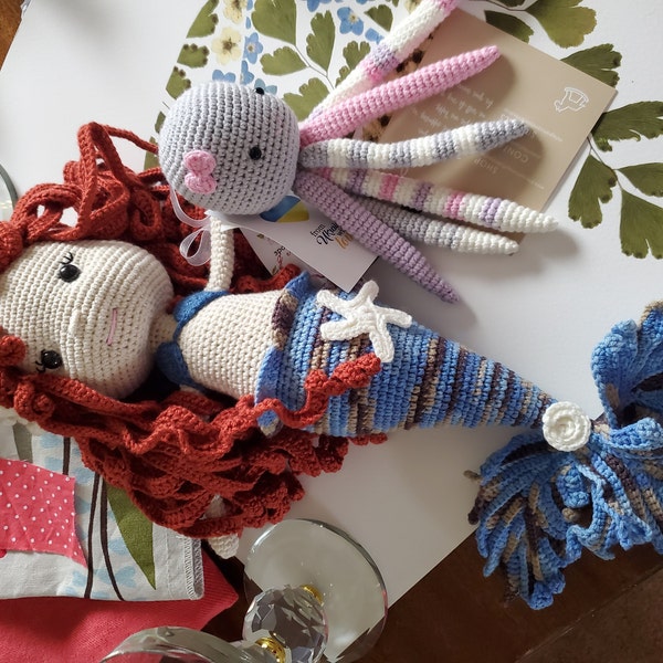 ONLY DOLL Crochet Mermaid Doll,crochet Sea Ocean Creatures,curly Doll ...