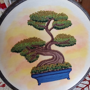 Bonsai Tree Embroidery Pattern PDF - Hand Embroidery DIY Decor Wall Art ...