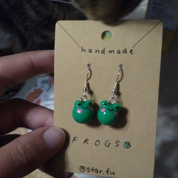 Strawberry Cow Clay Earrings - Handmade, Handpainted, Cute - Etsy