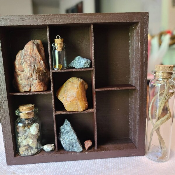 Wooden Curiosity Cabinet Printer Tray Letterbox Display, Rock Display ...