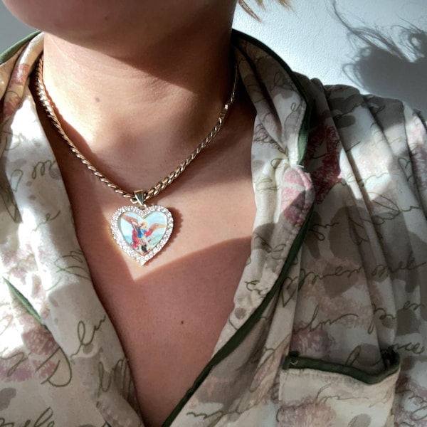 Heart Virgen De Guadalupe Necklace Gold Dipped 14k, Virgen Mary ...