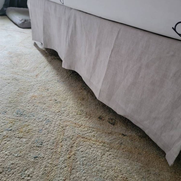 Tailored Linen Bed Skirt Dust Ruffle Bedskirt, 3 or 4 Sided, Twin Full ...