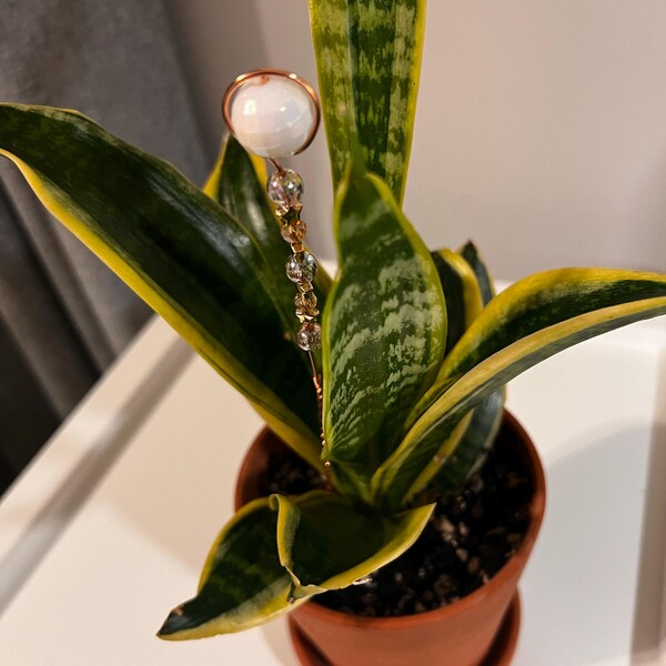 Opalite Copper Plant Stake / Copper Plant Stake / Indoor Plant Decor ...