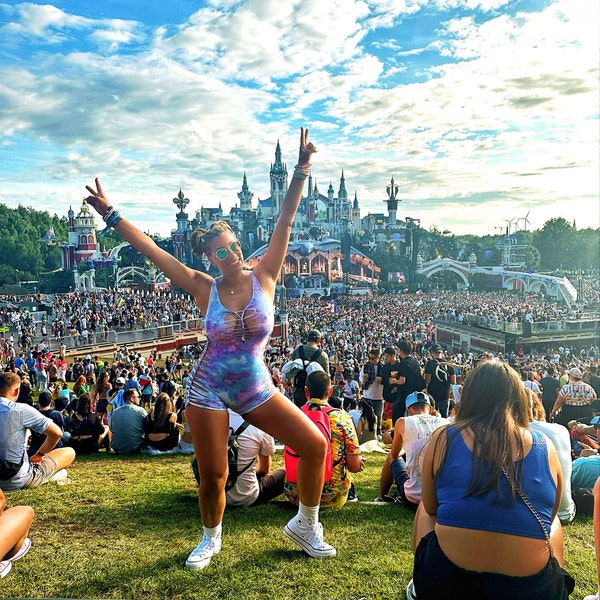 Braided Tie Dye Romper / Playsuit - Festival/rave Outfit / Rave ...