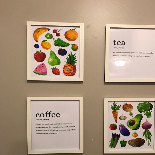 Fruit and Veggie Kitchen Prints · Set of 2 · Education Watercolor Decor ...