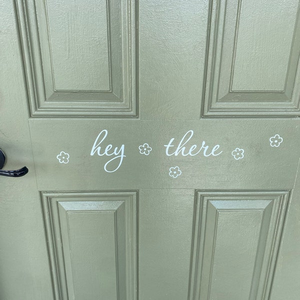Hey There Door Decal, Front Door Welcome Sticker, Hey There Sticker ...
