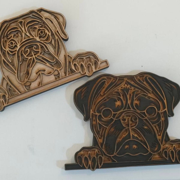 156 Peeking Dogs Multi Layer Laser Cut Files Dxf, Svg, Eps & Pdf Bundle ...