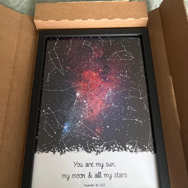 Custom Star Map - Unique Romantic Gift for Him or Her - Personalized ...