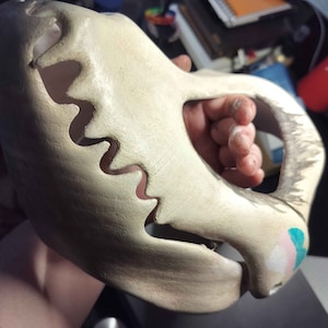 Toony Cat Feline Bone Skull Mask Movable Moving Hinge Jaw 3D Printed ...