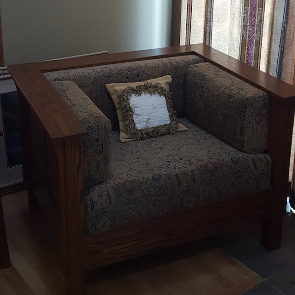 Mission Arts & Crafts Prairie Stickley Style Panel Club Cube Chair - Etsy