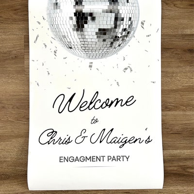 Disco Party Welcome Sign Template, Retro Disco Ball Party Banner ...