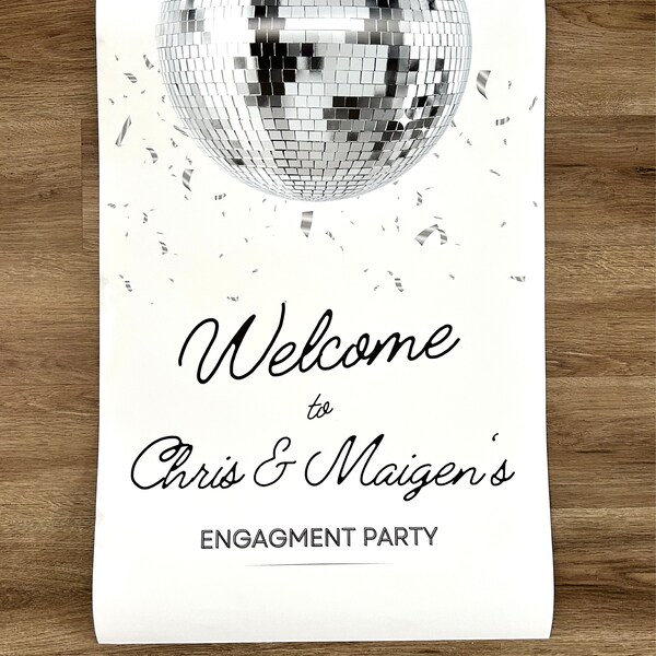 Disco Party Welcome Sign Template, Retro Disco Ball Party Banner ...