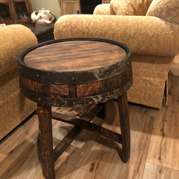 End Table Made From Authentic Whiskey Barrel - Etsy