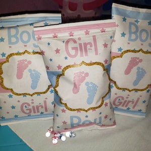 Gender Reveal, Boy or Girl Chip Bags Treats Digital File, Instant ...