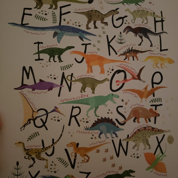 Dinosaur Alphabet, Alphabet Poster, Canvas Poster, Canvas Print ...