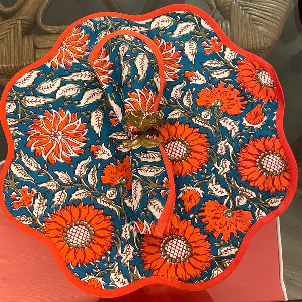 Tablecloth, Lemon Yellow / Green Block Print - Etsy