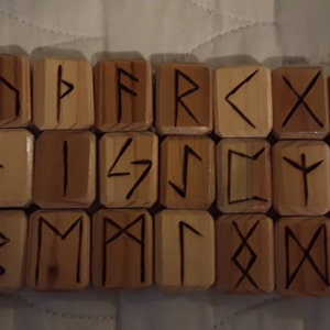 Wooden Runes Set With Woodburned Elder Furthark Alphabet - Etsy