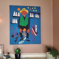 Three Faced Jesus Art Print, Trifacial Trinity, Triple Jesus Christ ...