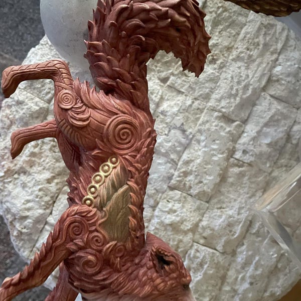 Quetzalcoatl Statue: Mayan Aztec Wood Dragon Totem - Etsy