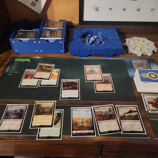 Fallout Menu Zones - 24"x14" - Zoned Playmat MTG - Board Game Mat for ...