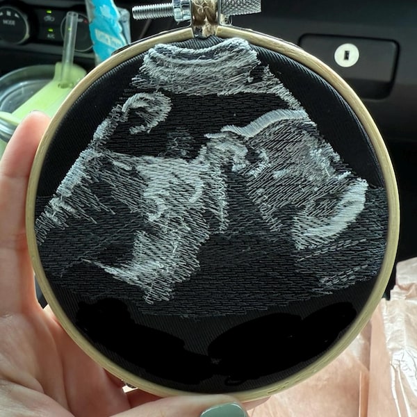 Custom Embroidered Ultrasound Embroidery Hoop Art — Baby Shower Gift ...