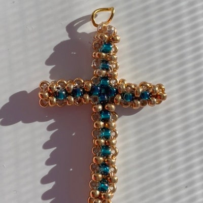 Beaded Cross Tutorial, How to Make a Beaded Cross Necklace, Cross ...
