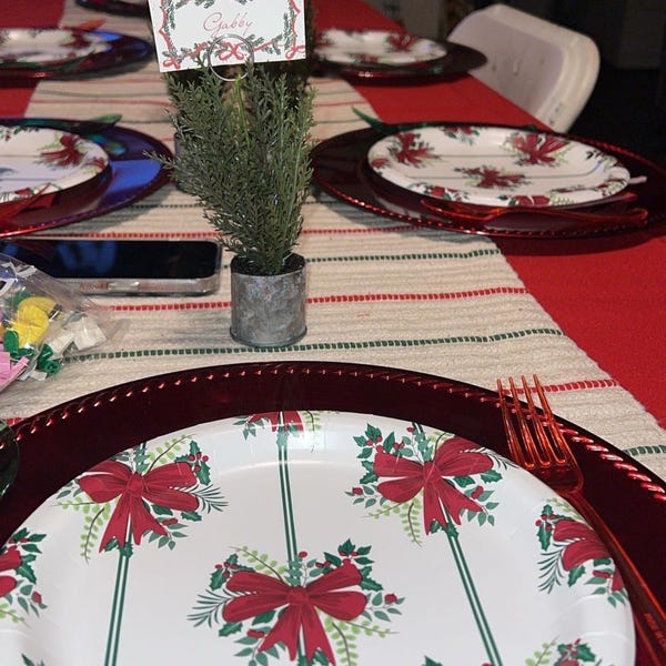 Printable Christmas Place Card | Holiday Table Name Card | Dinner Party ...