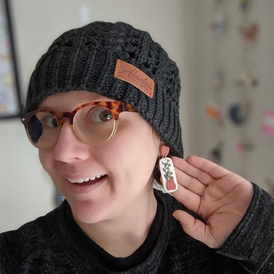 Checkerboard Translucent Tulip Drop/dangle Polymer Clay - Etsy