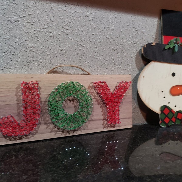 12" X 5" Christmas JOY String Art Kit | DIY Adult Holiday Craft Project ...