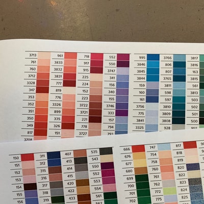 PRINTABLE PDF DMC Color Chart Sorted by Color & Number 2 in 1 Diamond ...