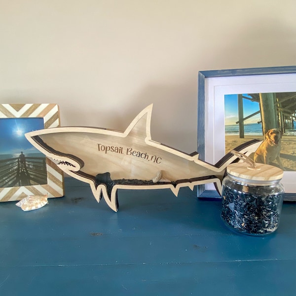 Shark Teeth Shadow Box for Shark Teeth, Beach Glass, Agates, Crystals ...