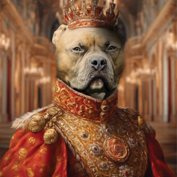 Queen Pet Portrait, Custom Digital Pet Art, Personalized Royal Pet ...