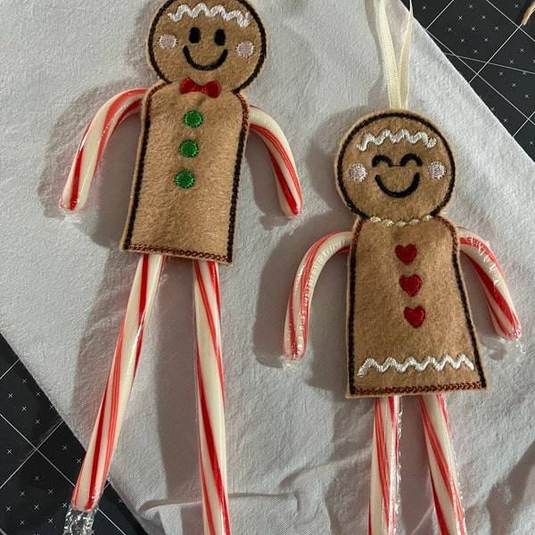Gingerbread Double Candy Cane Holder in the Hoop Machine Embroidery ...