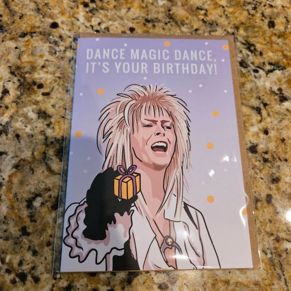 Labyrinth Birthday Card, Labyrinth Card, David Bowie Blank Card, Jareth ...