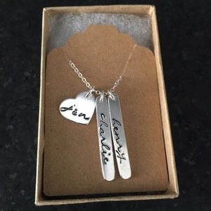 Personalized Necklace With Kids Names and Parents Initials Sterling ...