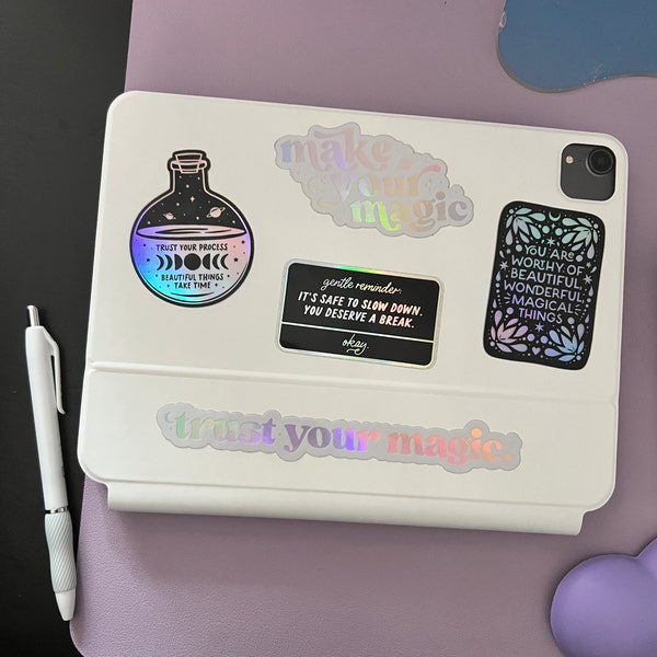 Trust Your Process Holographic Mystical Potion Bottle Sticker Galaxy ...