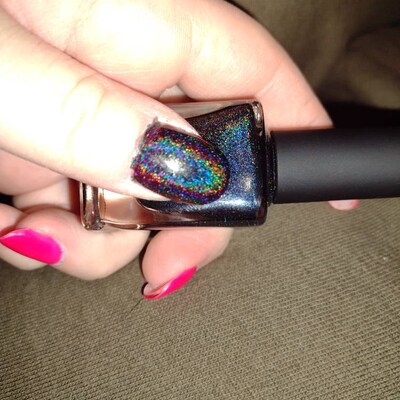 Black Magic Deep Black Holographic Nail Polish - Etsy