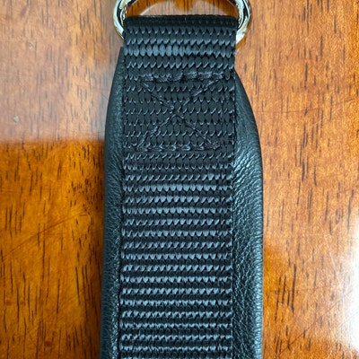 Black Leather Top Handle grab Handle With Nylon Accent 1.5 Inch Wide ...