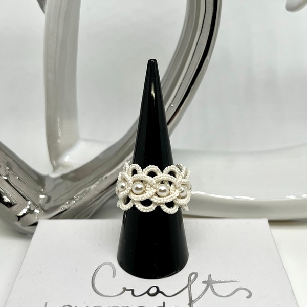 Braided Rings Ring Tatting Pattern. Tatted Lace Jewelry With Beads ...