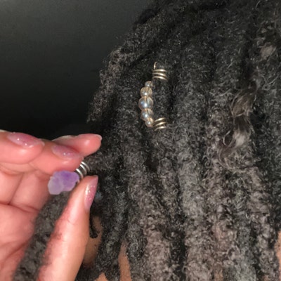 Raw Amethyst & Copper Loc Jewelry, Crystal Dreadlock Coils, Purple ...
