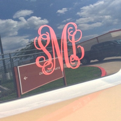 Monogram Car Decal, Monogram Wall Decal, Custom Vinyl Decal, Monogram ...