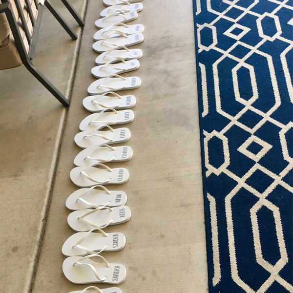 Flip Flops- Add Names and Titles - Bride Slippers - Bridesmaid Gifts ...