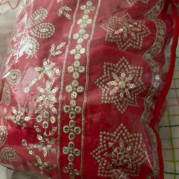Designer Peach Embroidered Salwar Kameez With Heavy Dupatta Neck ...