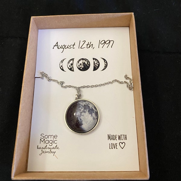 Custom Moon Phase Necklace, Custom Birth Moon, Personalized Necklace ...