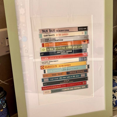 Personalised CD Stack Print, Retro Music Poster, Custom Favourite Song ...