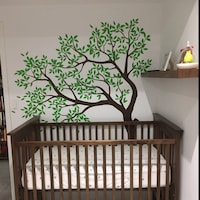 Stunning Large Tree Wall Decal With Cranes - Unique Vinyl Decor for ...