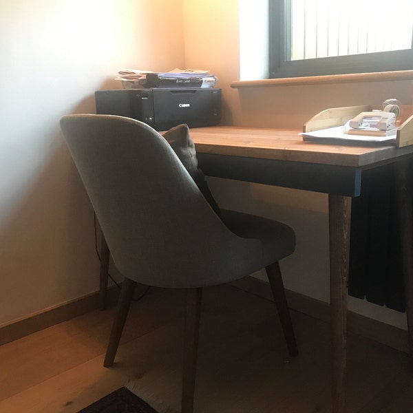 Simple Vintage Desk/computer Desk/ With Drawer Solid Wood Scandi Retro ...