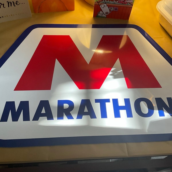 Marathon Gasoline Metal Sign 23x15 Inch - Etsy