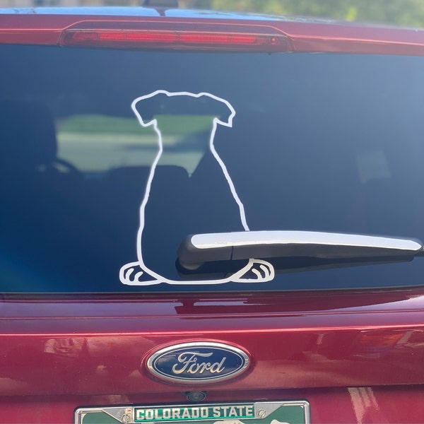 Puppy Dog Windshield Wiper - Di Cut Decal - Home/laptop/computer/truck ...